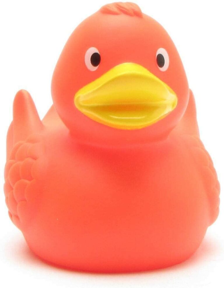 Squeaky Orange Rubber Duck - The Calendar and Gift Company